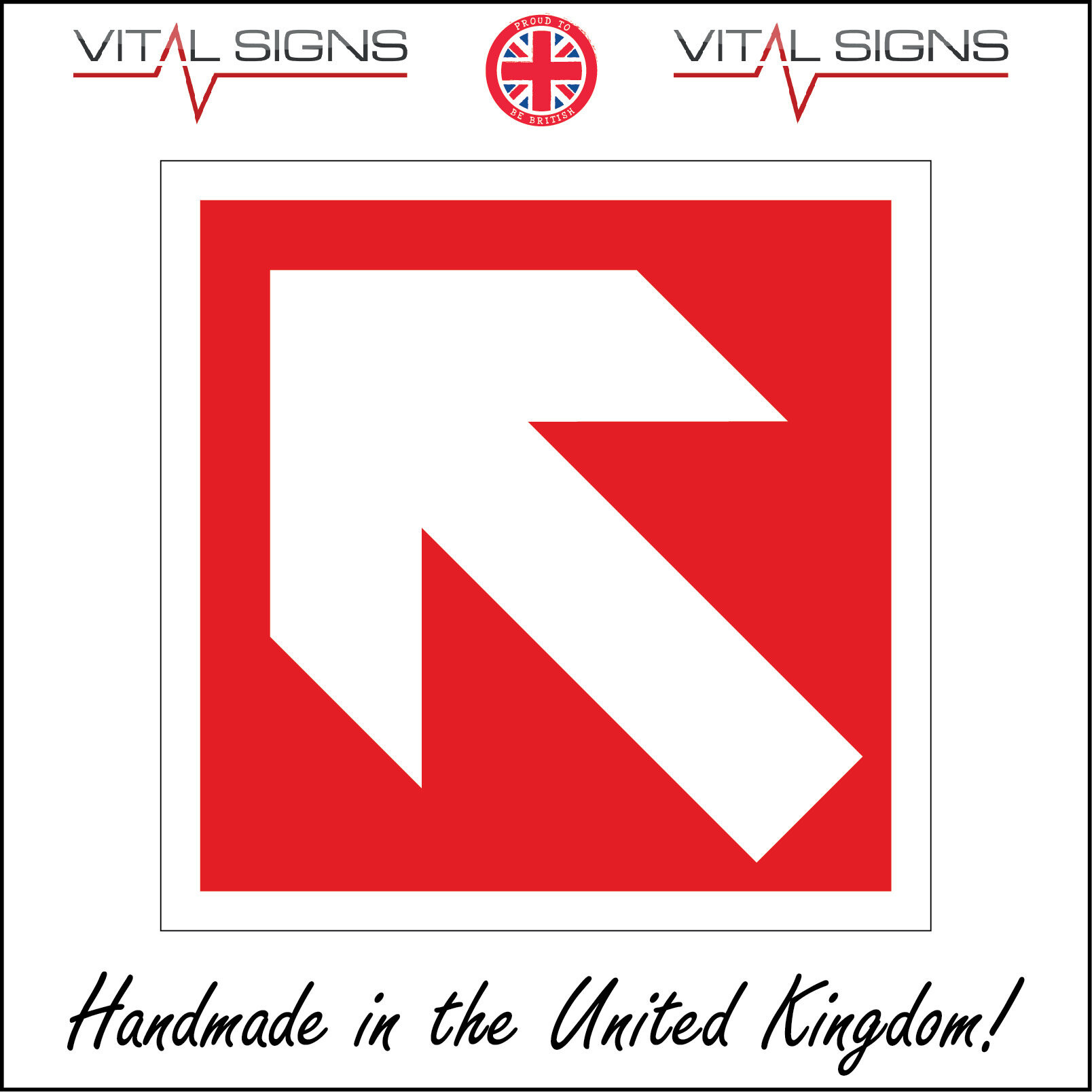 FI001 Left Right Arrow SIGN diagonal direction red white point up ...