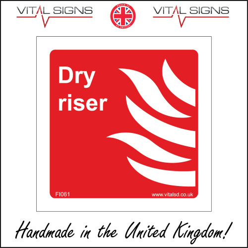 (200 x 200mm - 8 x 8, Magnetic - Vehicle Grade) FI061 Dry Riser SIGN ...