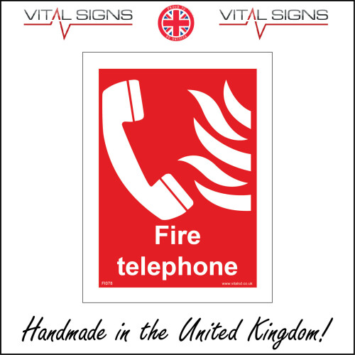 (300 x 400mm - 12 x 16, 1mm Pvc Foamex) FI078 Fire Telephone SIGN raise ...