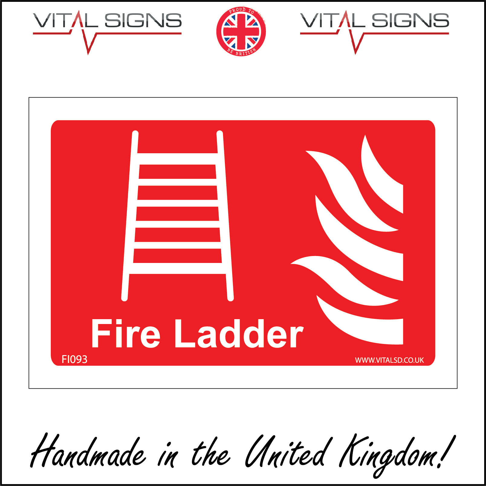 (600 x 450mm - 24 x 18, Dibond / Composite Aluminium) FI093 Fire Ladder ...