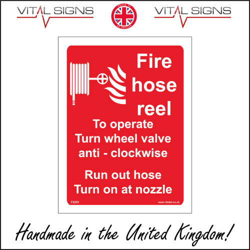 (150 x 200mm - 6 x 8, Sticker / Sav - White Background) FI099 Fire Hose ...