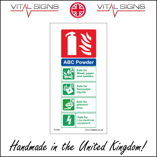 (200 x 400mm - 8 x 16, 1mm Pvc Foamex) FI149 Fire Extinguisher ABC ...