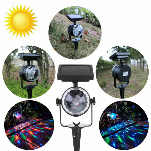 Auto Move LED RGB Solar Projector Light Outdoor Garden Spotlight on OnBuy