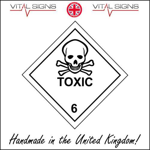 (50 x 50mm - 2 x 2, Magnetic - Vehicle Grade) HA048 Toxic SIGN poison ...