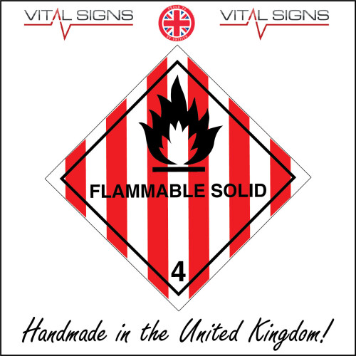 (250 x 250mm - 10 x 10, Magnetic - Vehicle Grade) HA036 Flammable Solid ...