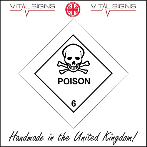 (150 x 150mm - 6 x 6, Sticker / Sav - White Background) HA045 Poison ...