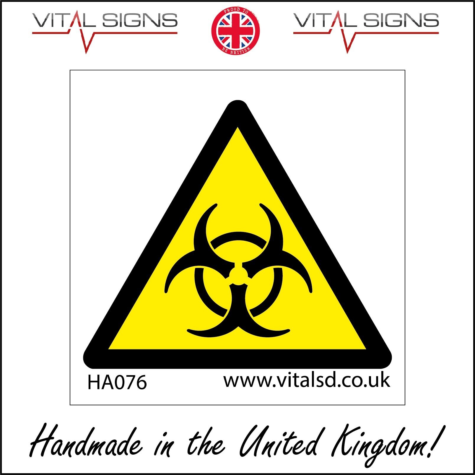 (250 x 250mm - 10 x 10, Magnetic - Vehicle Grade) BIOLOGICAL HAZARD ...