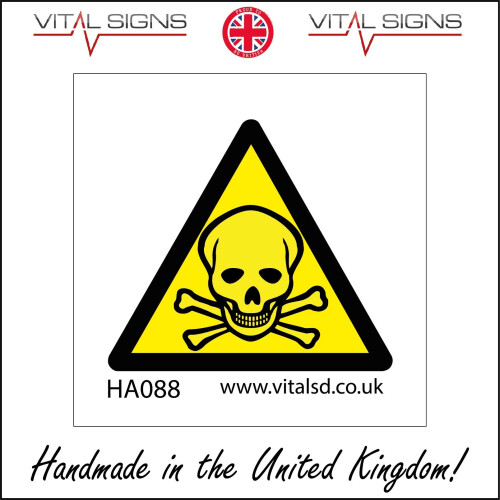 (250 x 250mm - 10 x 10, Sticker / Sav - White Background) DANGER HAZARD ...