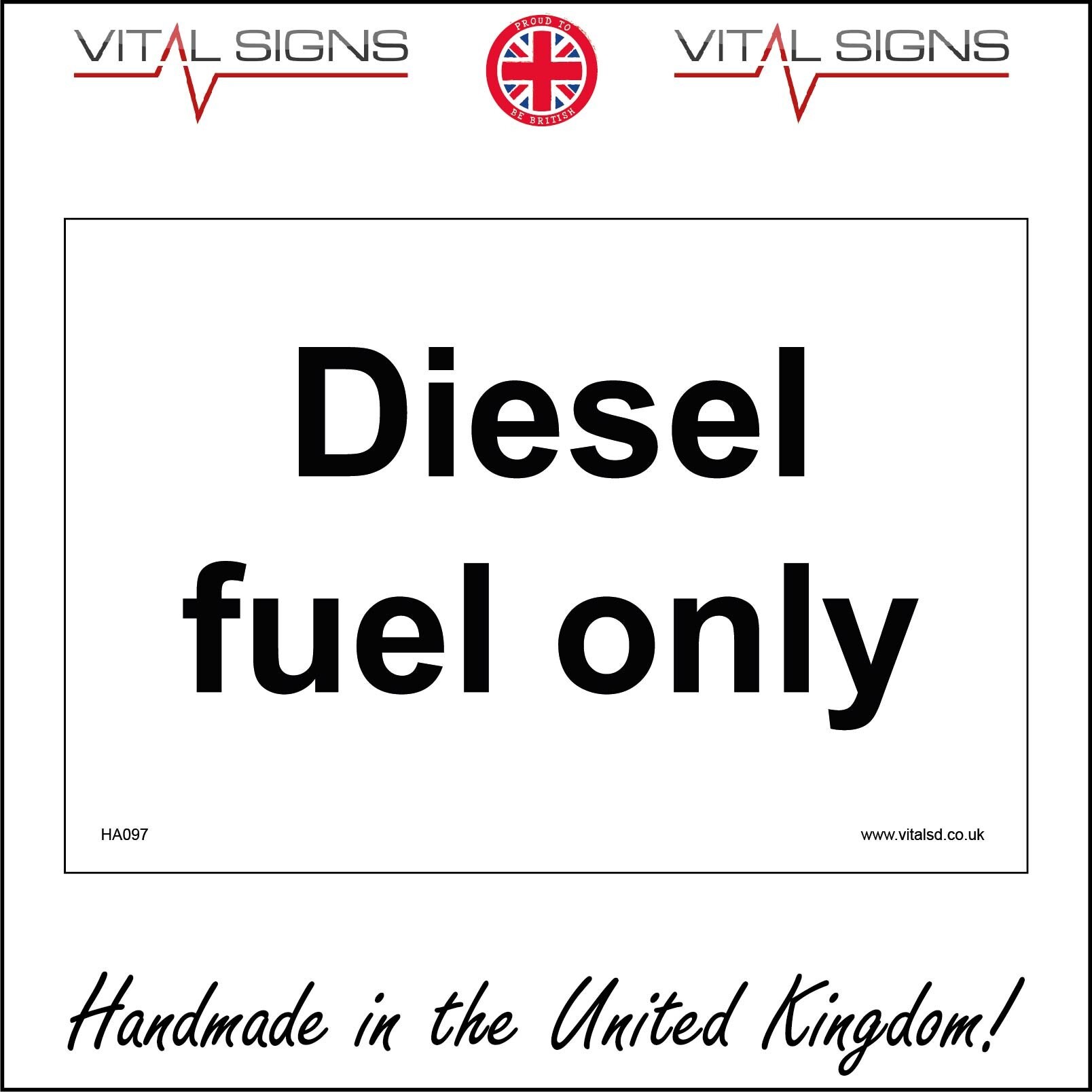 (150 x 100mm - 6 x 4, Dibond / Composite Aluminium) DIESEL FUEL ONLY ...