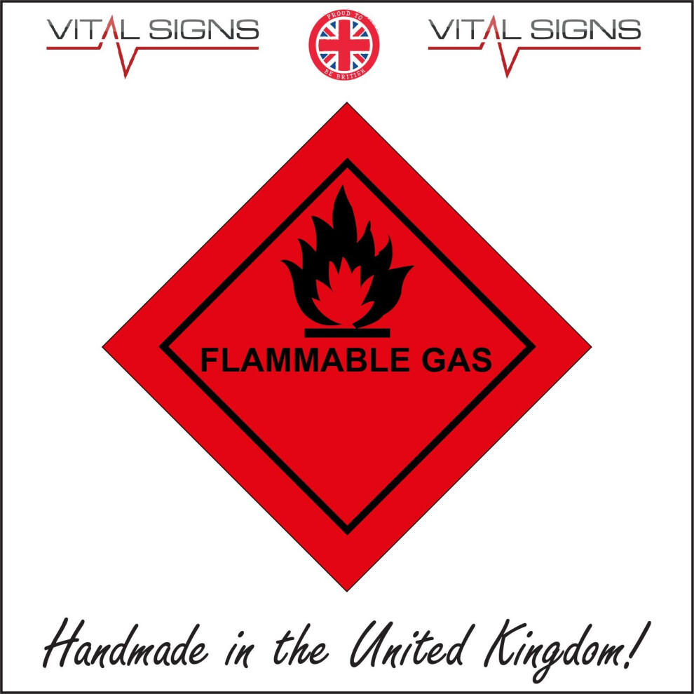 (900 x 900mm - 35 x 35, Sticker / Sav - White Background) FLAMMABLE GAS ...