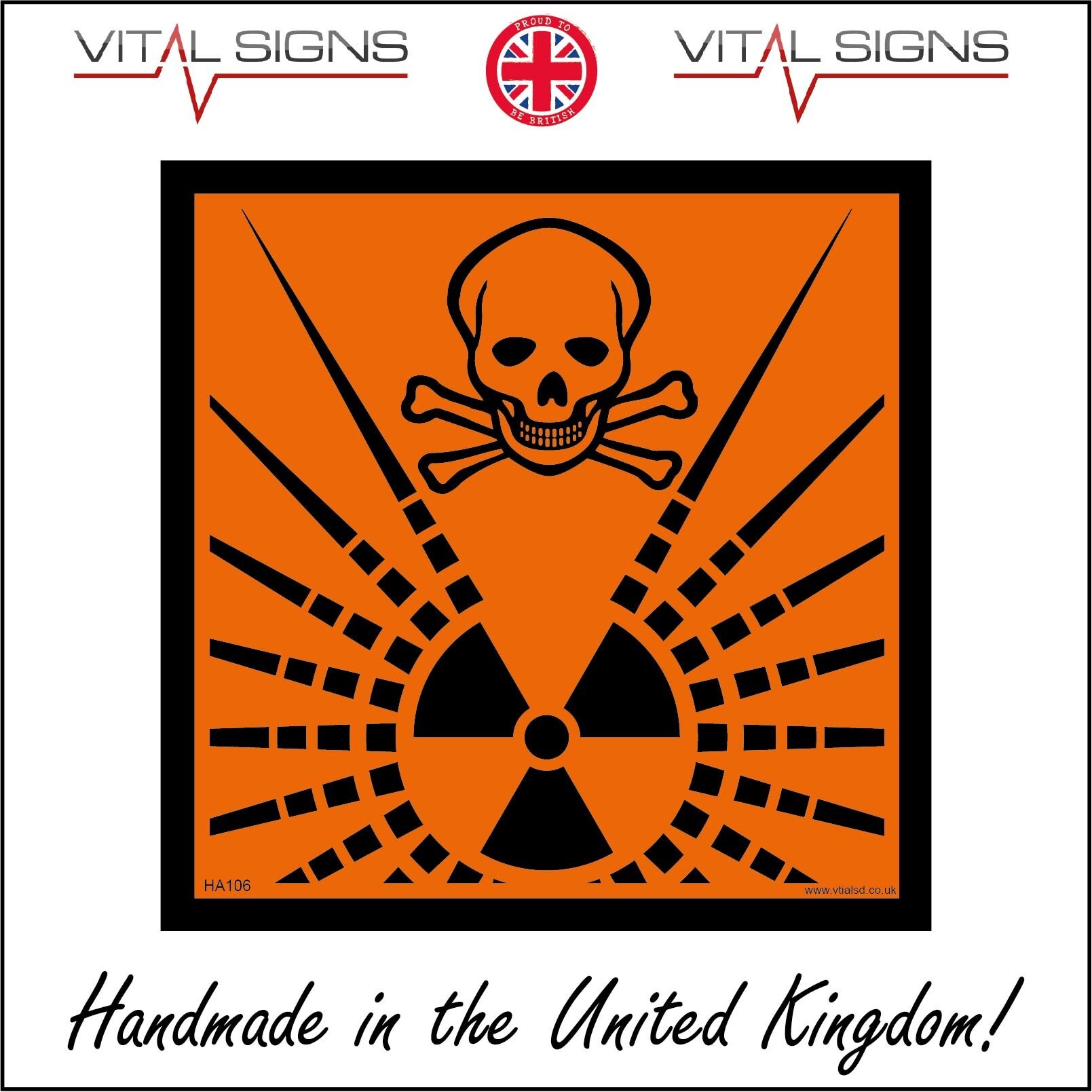 (300 x 300mm - 12 x 12, 1mm Pvc Foamex) RADIATION HAZARD SIGN HA106 ...