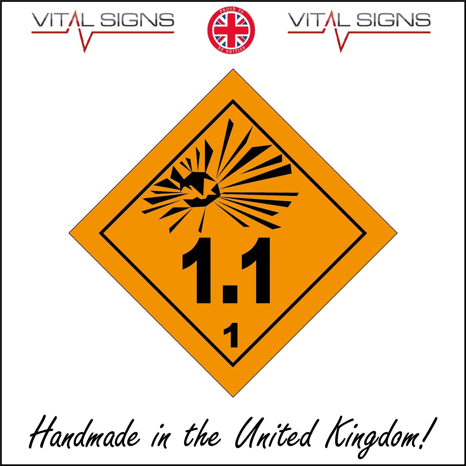 (250 x 250mm - 10 x 10, Magnetic - Vehicle Grade) EXPLOSION 1.1 SIGN ...