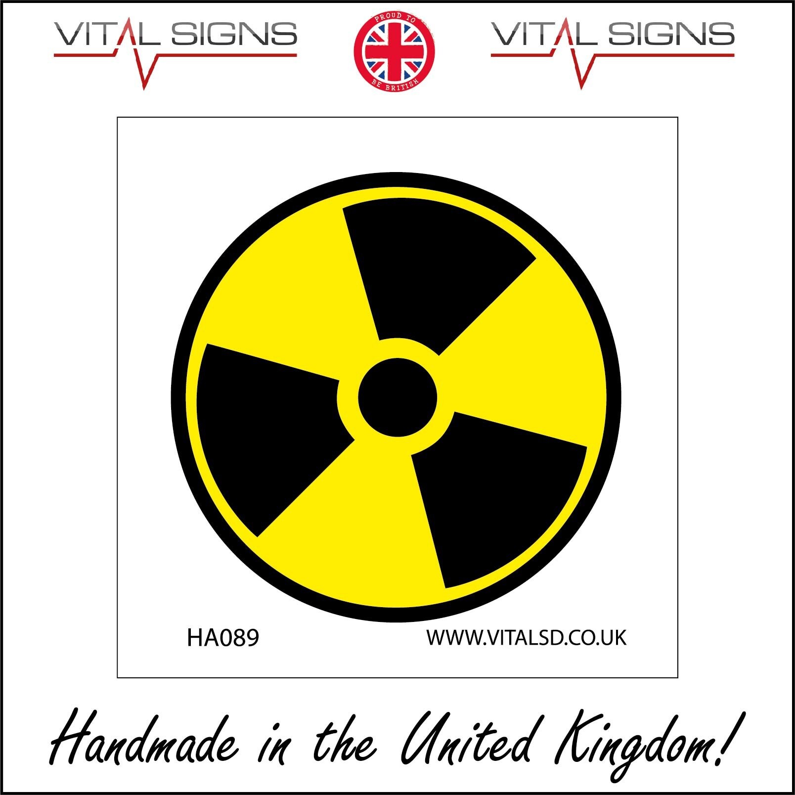 (250 x 250mm - 10 x 10, Magnetic - Vehicle Grade) RADIOACTIVE HAZARD SIGN SIGN HA089 SAFETY ...