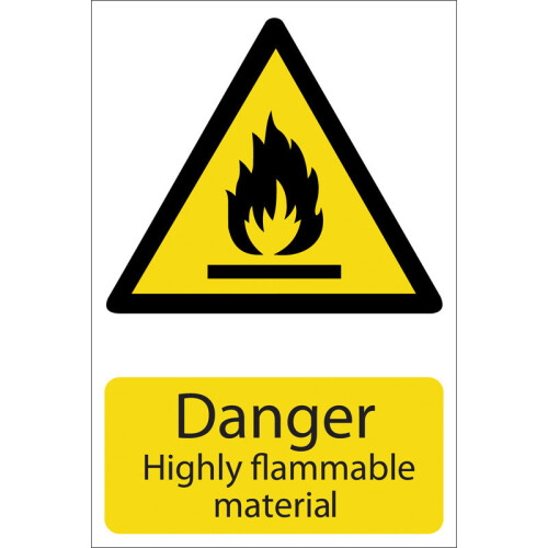 DRAPER 'Danger Flammable Material' Hazard Sign [72352] on OnBuy