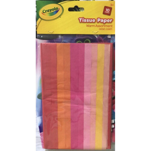 CRAYOLA CRAFT-TISSUE PAPER-WARM ASSORTMENT, 10 SHEETS on OnBuy