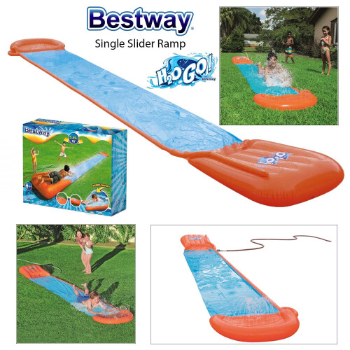 H20G0! SINGLE WATER SLIDE WITH RAMP! Great Outdoor Fun For Kids and ...