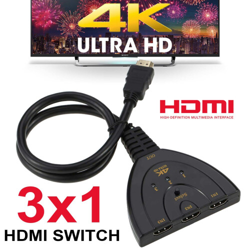 3 in1 Multi HDMI Switch Hub 4K 1080P Display Auto Cable HD TV Adapter ...
