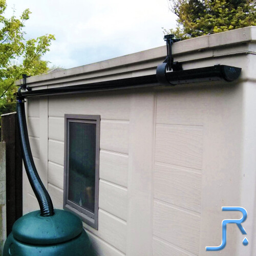 (Flexible, 4FT) Mini Shed Gutter Kit with Downpipe 4FT 6FT 8FT on OnBuy