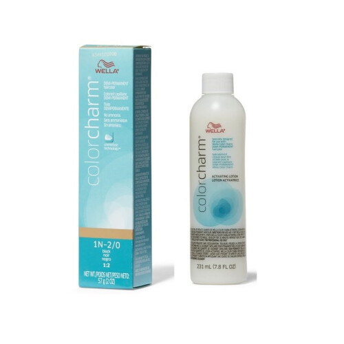 (1N + Activating Lotion (7.8oz) ) Wella Color Charm 1N Black Demi ...