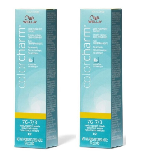 (7G – pack of 2 ) Wella Color Charm 7G Medium Golden Brown Demi ...