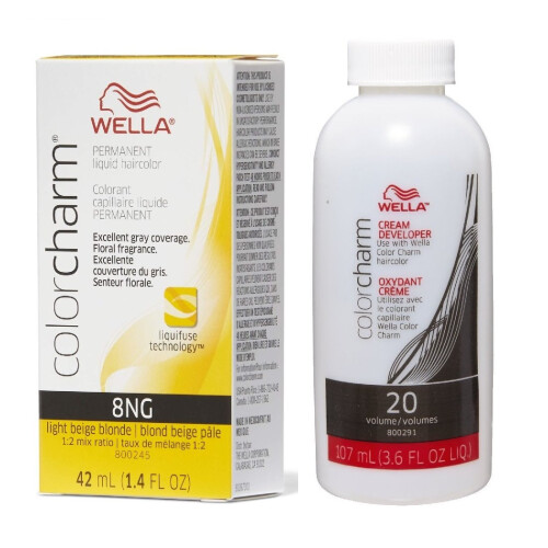 (8NG + Developer (Vol. 20) 3.6oz ) Wella Color Charm Haircolor 8NG ...