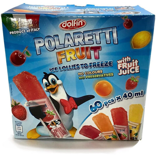 Dolfin Polaretti Fruit Juice Freezer Pops Ice Lollies to Freeze Pack of ...