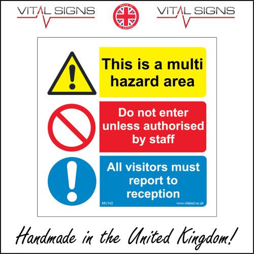 (400 x 300mm - 16 x 12, 1mm Pvc Foamex) THIS IS A MULTI HAZARD AREA. DO ...