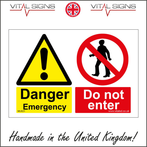(600 x 450mm - 24 x 18, Magnetic - Vehicle Grade) DANGER EMERGENCY DO ...
