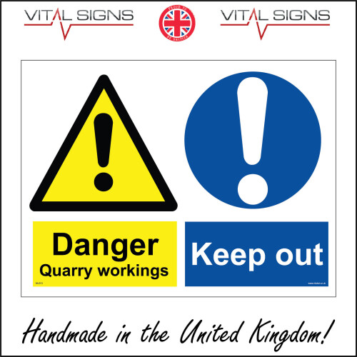 DANGER QUARRY WORKINGS KEEP OUT SIGN MU013 SAFETY STICKER RIGID on OnBuy