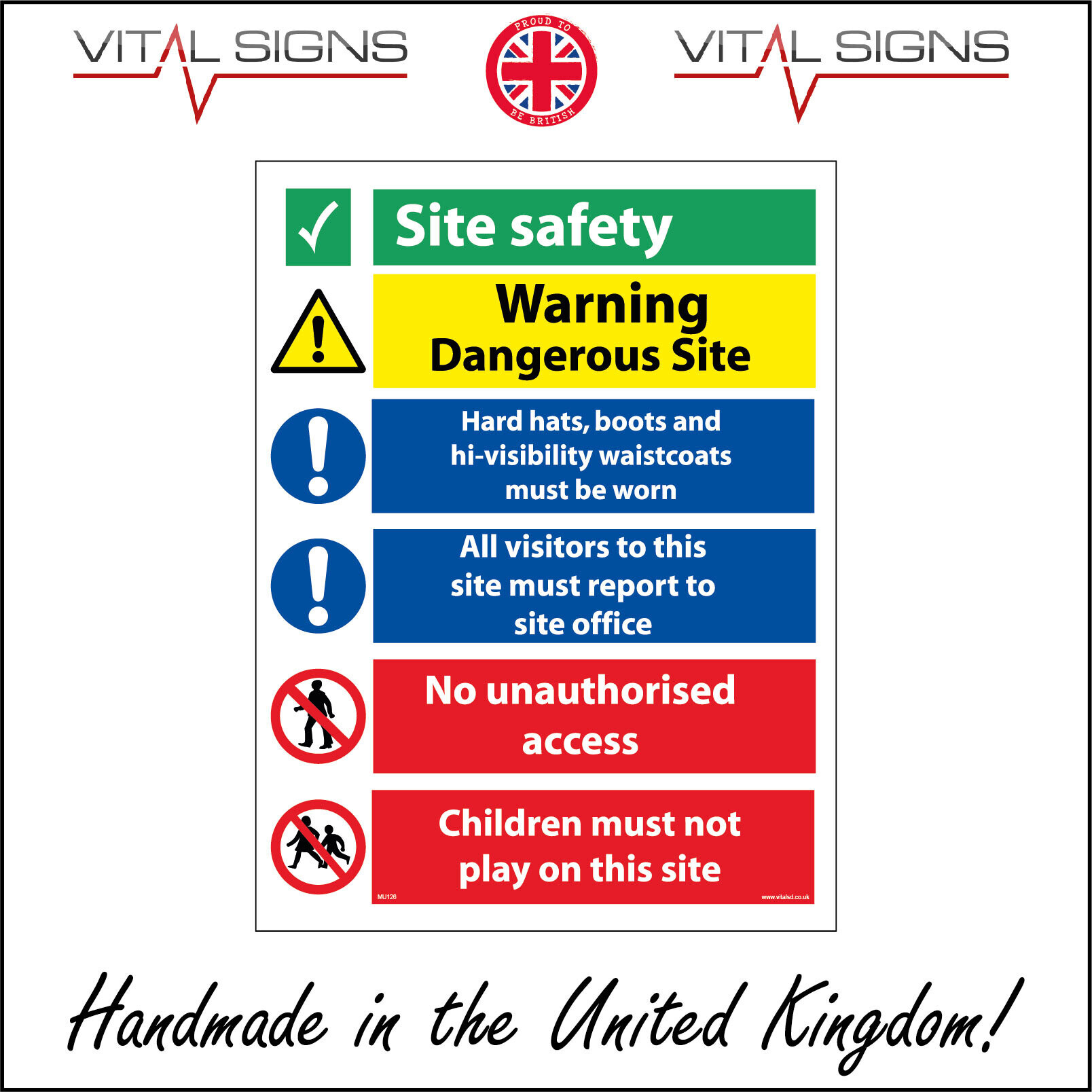 SITE SAFETY WARNING SIGN MU126 SAFETY STICKER RIGID INDOOR OUTDOOR on OnBuy