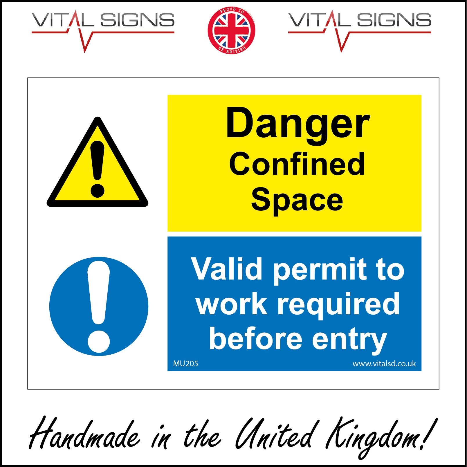 (600 x 450mm - 24 x 18, Sticker / Sav - White Background) MU204 Danger ...