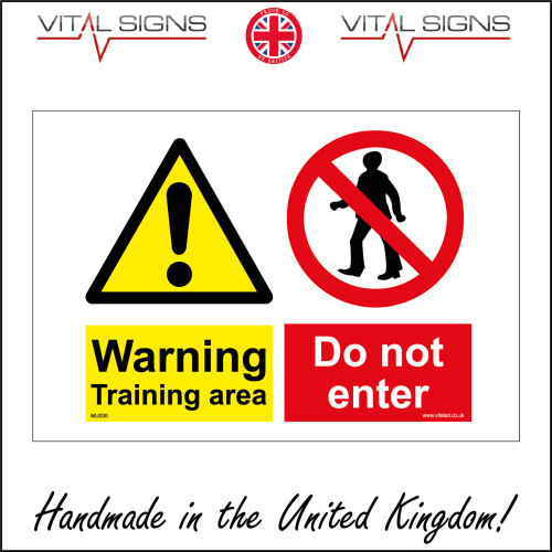 (600 x 450mm - 24 x 18, Magnetic - Vehicle Grade) WARNING TRAINING AREA ...