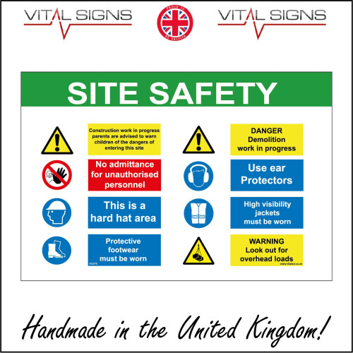 (300 x 200mm - 12 x 8, Dibond / Composite Aluminium) SITE SAFETY BOARD ...
