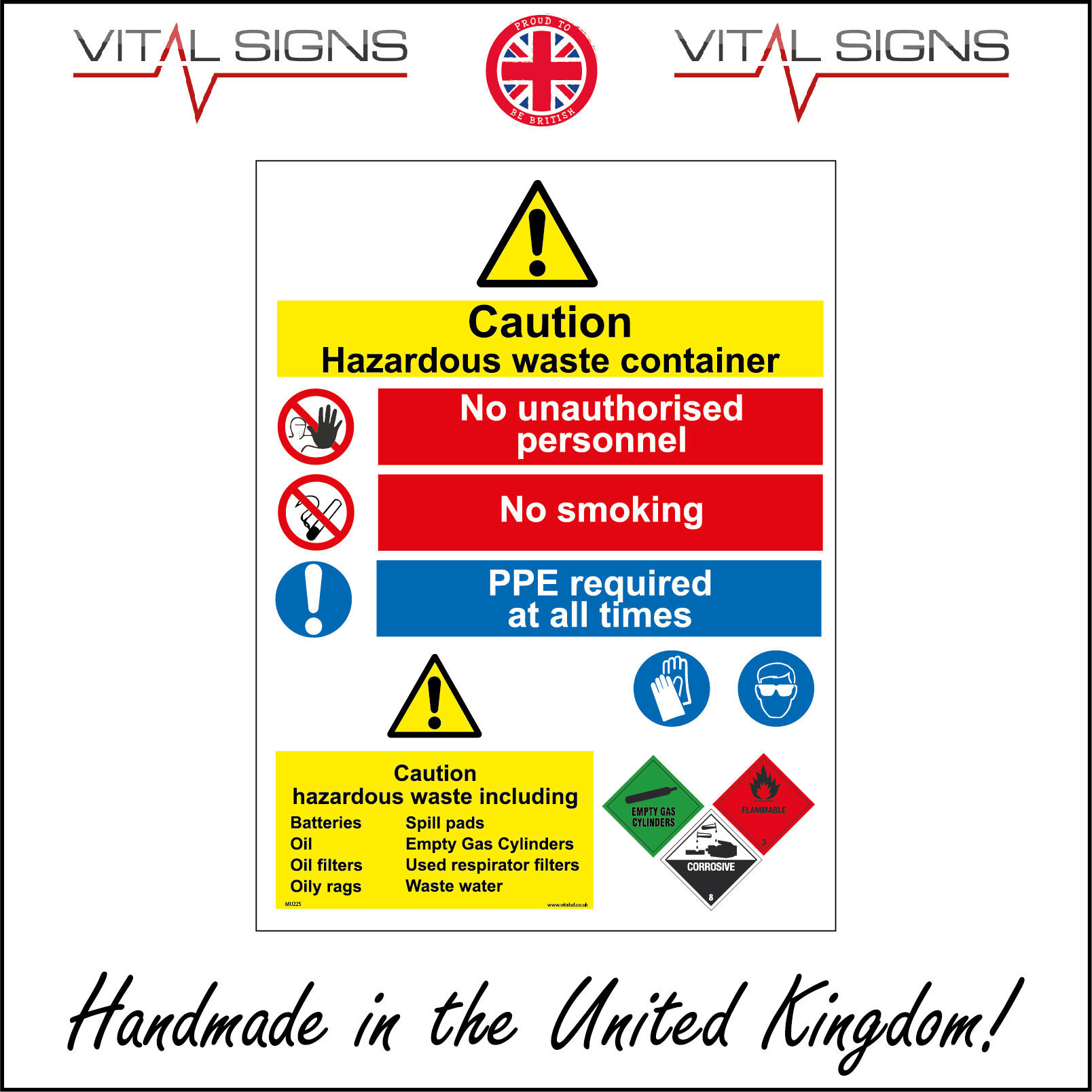 (150 x 200mm - 6 x 8, Sticker / Sav - White Background) MU225 Hazardous ...