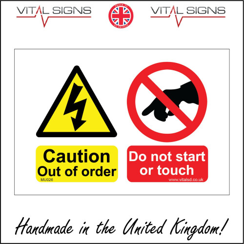 (300 x 200mm - 12 x 8, 1mm Pvc Foamex) CAUTION OUT OF ORDER DO NOT ...