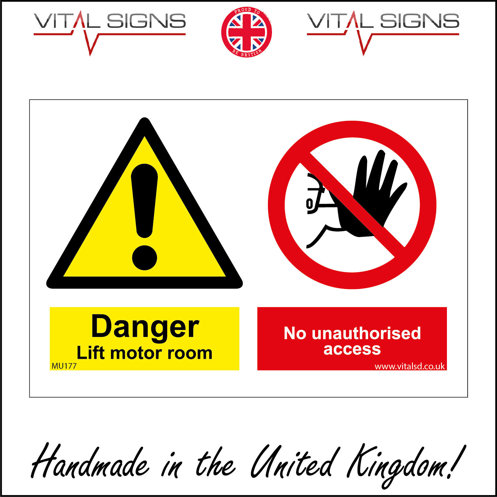 (600 x 450mm - 24 x 18, Dibond / Composite Aluminium) DANGER LIFT MOTOR ...