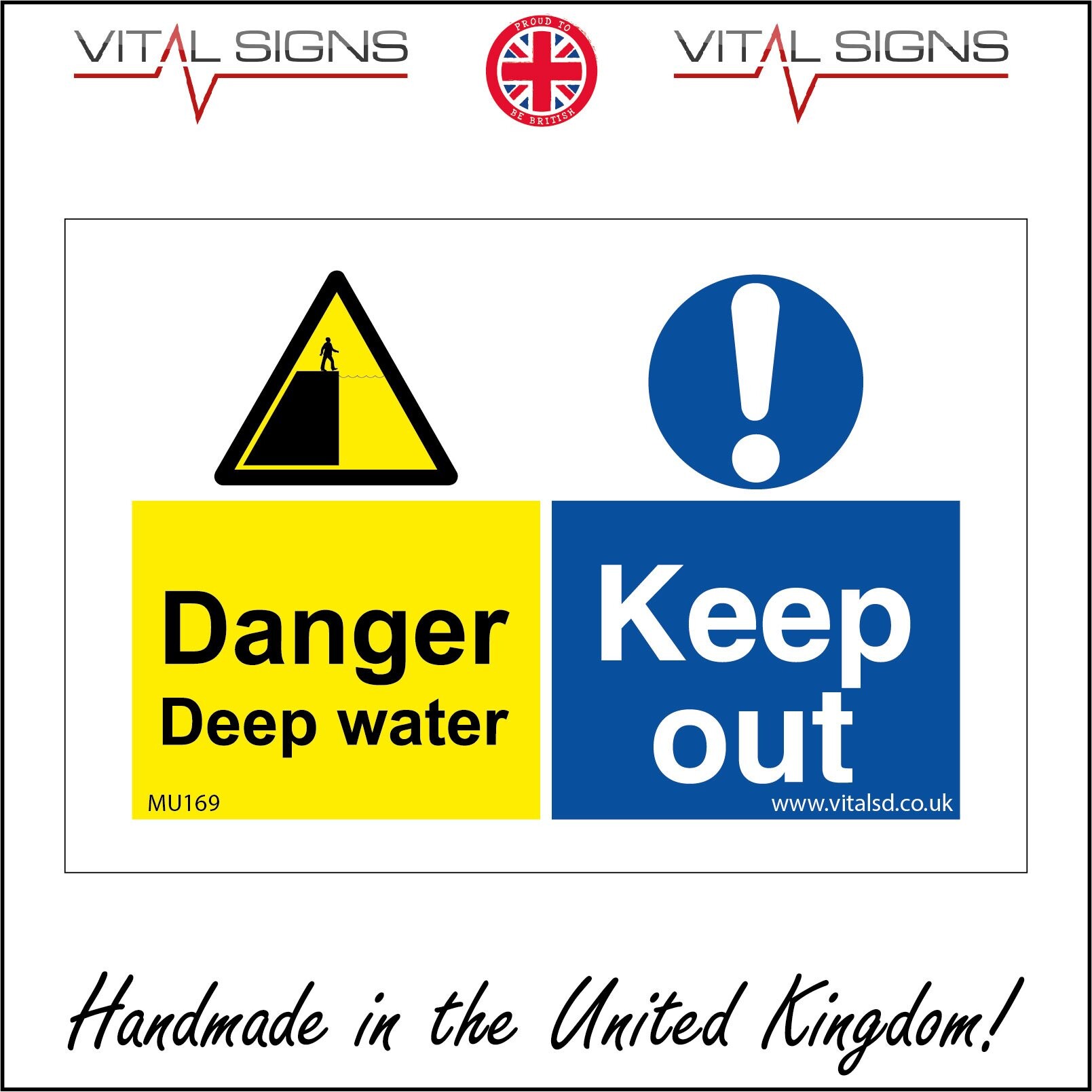 (400 x 300mm - 16 x 12, Sticker / Sav - White Background) DANGER DEEP ...