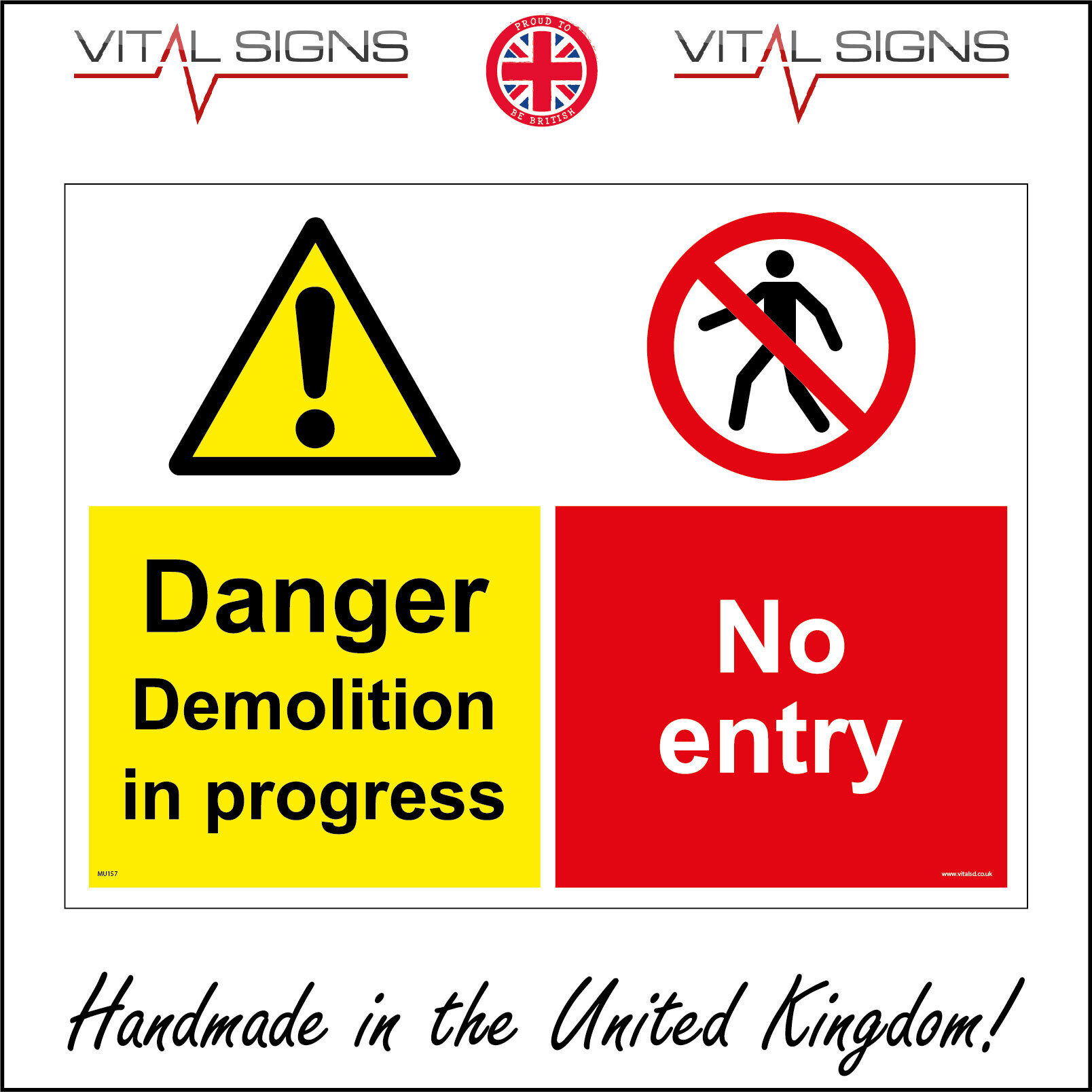 (400 x 300mm - 16 x 12, 1mm Pvc Foamex) DANGER DEMOLITION IN PROGRESS ...