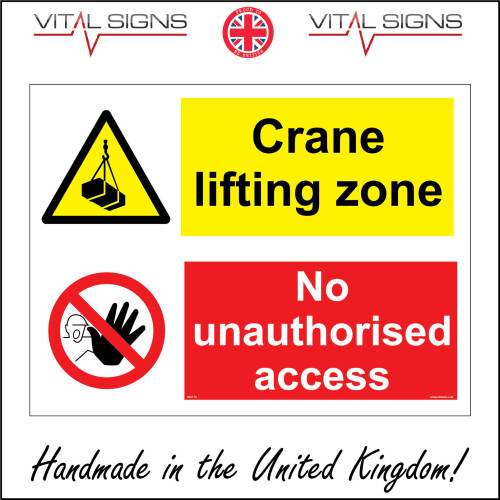 (600 x 400mm - 24 x 16, 1mm Pvc Foamex) CRANE LIFTING ZONE NO ...