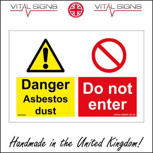 (200 x 150mm - 8 x 6, Dibond / Composite Aluminium) DANGER ASBESTOS ...