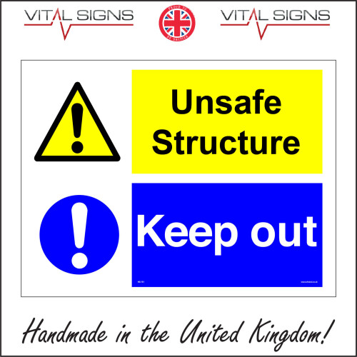 (300 x 200mm - 12 x 8, 5mm Heavy Duty Foamex Foamboard) MU181 Unsafe Structure Keep Out Out Stay ...