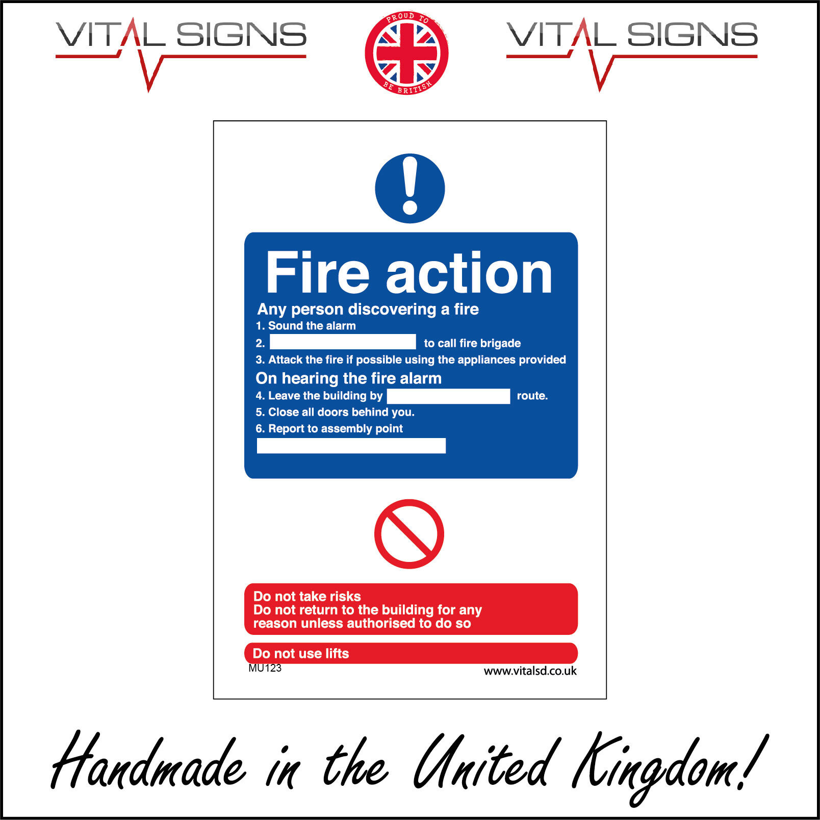 (200 x 300mm - 8 x 12, Sticker / Sav - White Background) FIRE ACTION ...