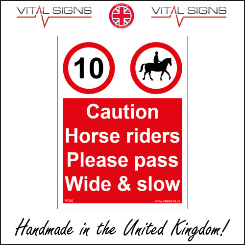(150 x 200mm - 6 x 8, 1mm Pvc Foamex) PR202 Caution Horse Riders Please ...