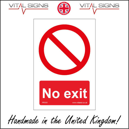 (200 x 300mm - 8 x 12, Sticker / Sav - White Background) PR181 No Exit ...