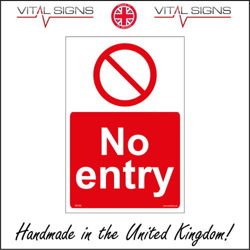 (150 x 50mm - 6 x 2, Magnetic - Vehicle Grade) PR196 No Entry SIGN ...