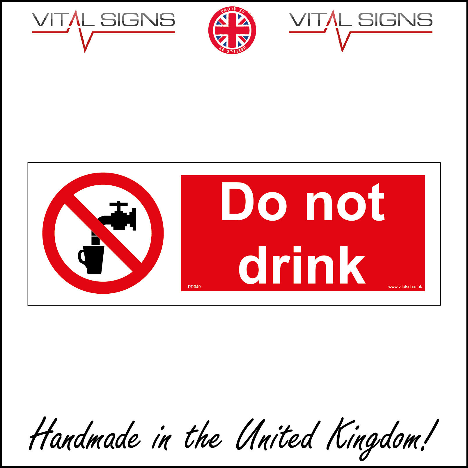 (400 x 600mm - 16 x 24, Magnetic - Vehicle Grade) PR049 Do Not Drink ...