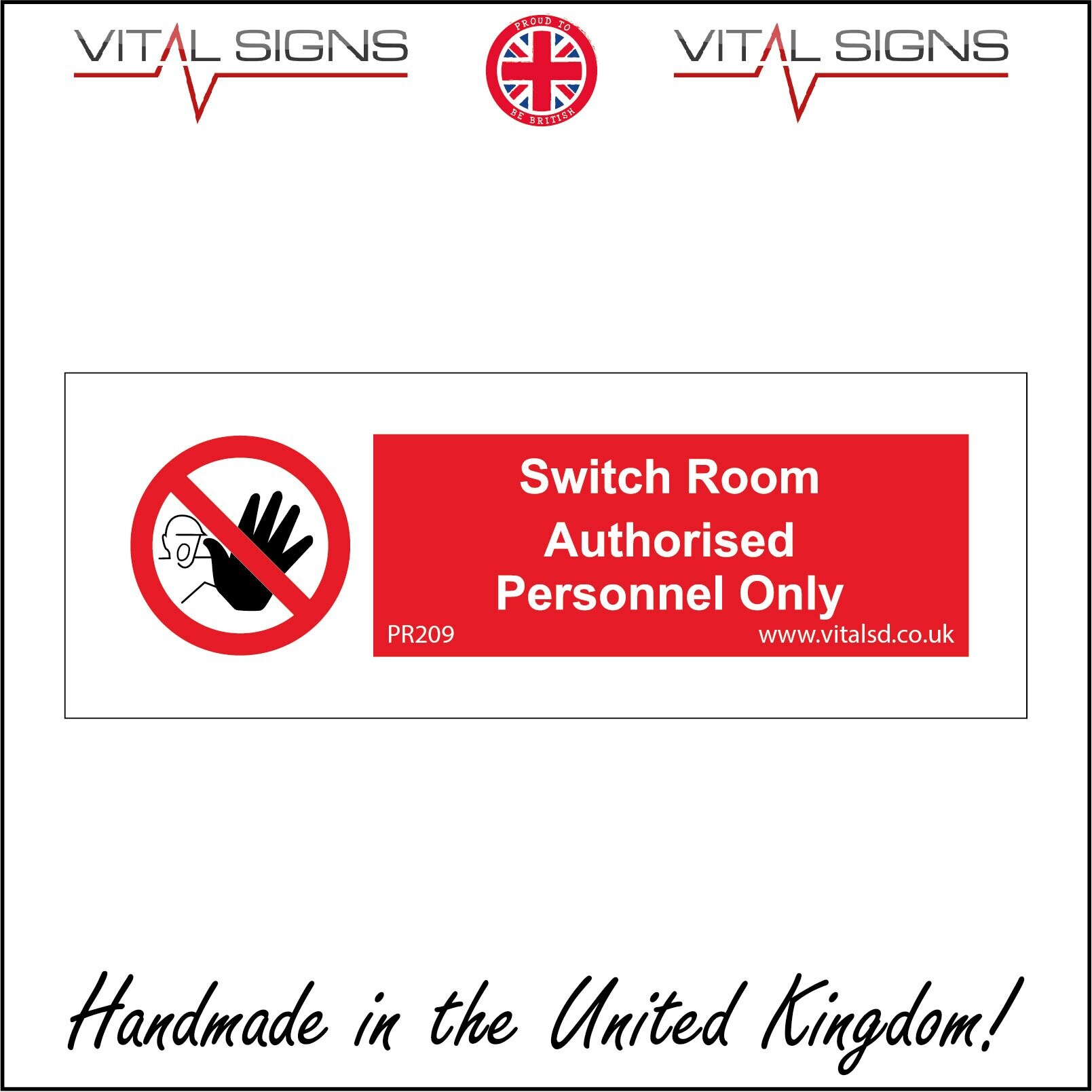 (450 x 150mm - 18 x 6, 1mm Pvc Foamex) PR209 Switch Room Authorised ...