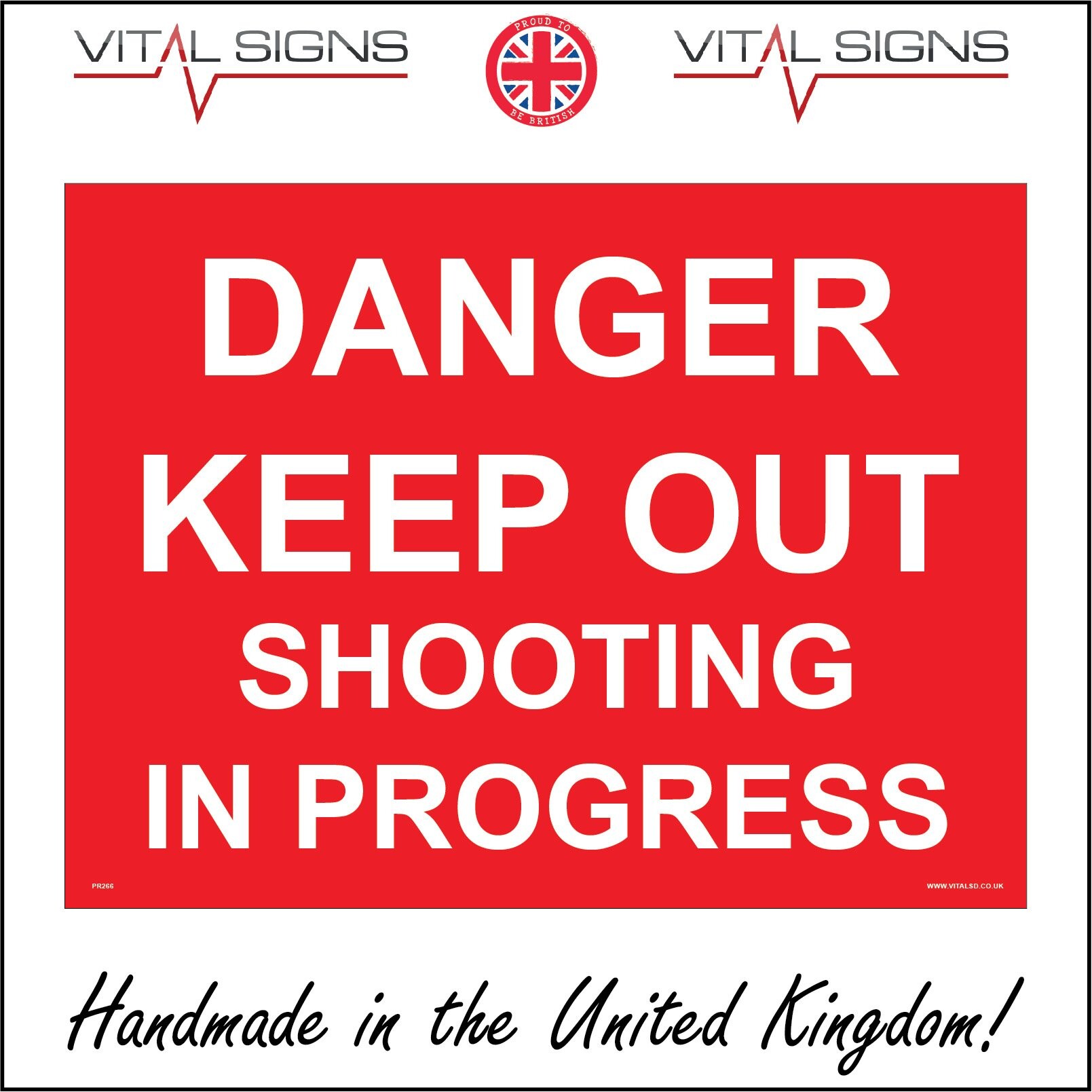 (400 x 300mm - 16 x 12, Sticker / Sav - White Background) PR266 Danger ...