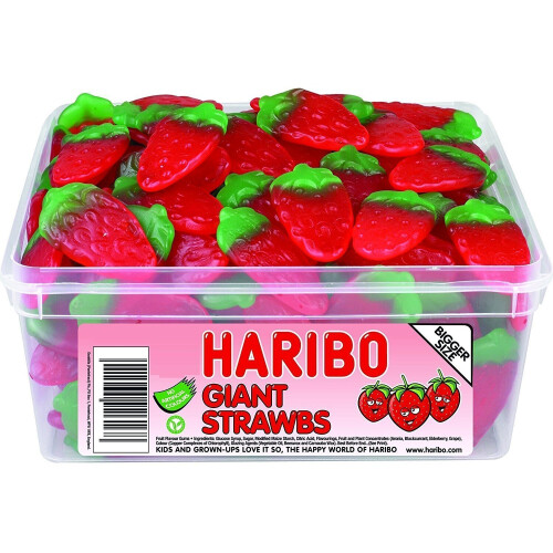 Haribo Giant Strawberries Original Haribo Giant Strawbs Tub Imported ...