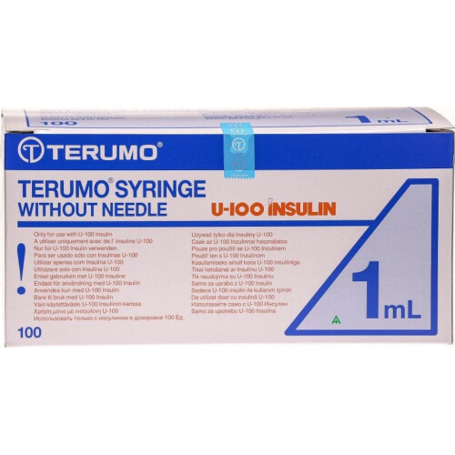 Terumo Syringe 1ml Insulin Syringe WIthout Needle, Pack of 100 (18) on ...
